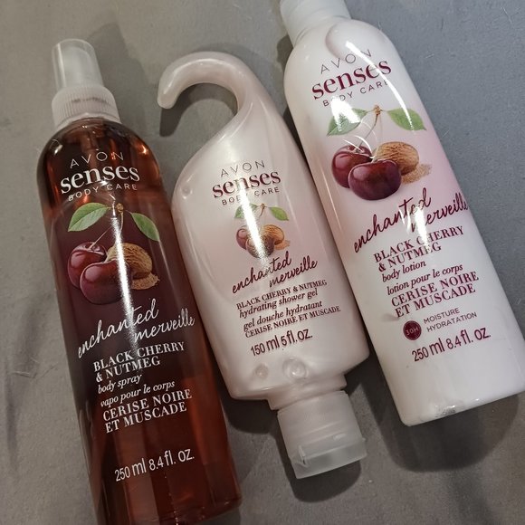 Avon | Bath & Body | New Avon Senses Black Cherry Nutmeg 3pc Set | Poshmark